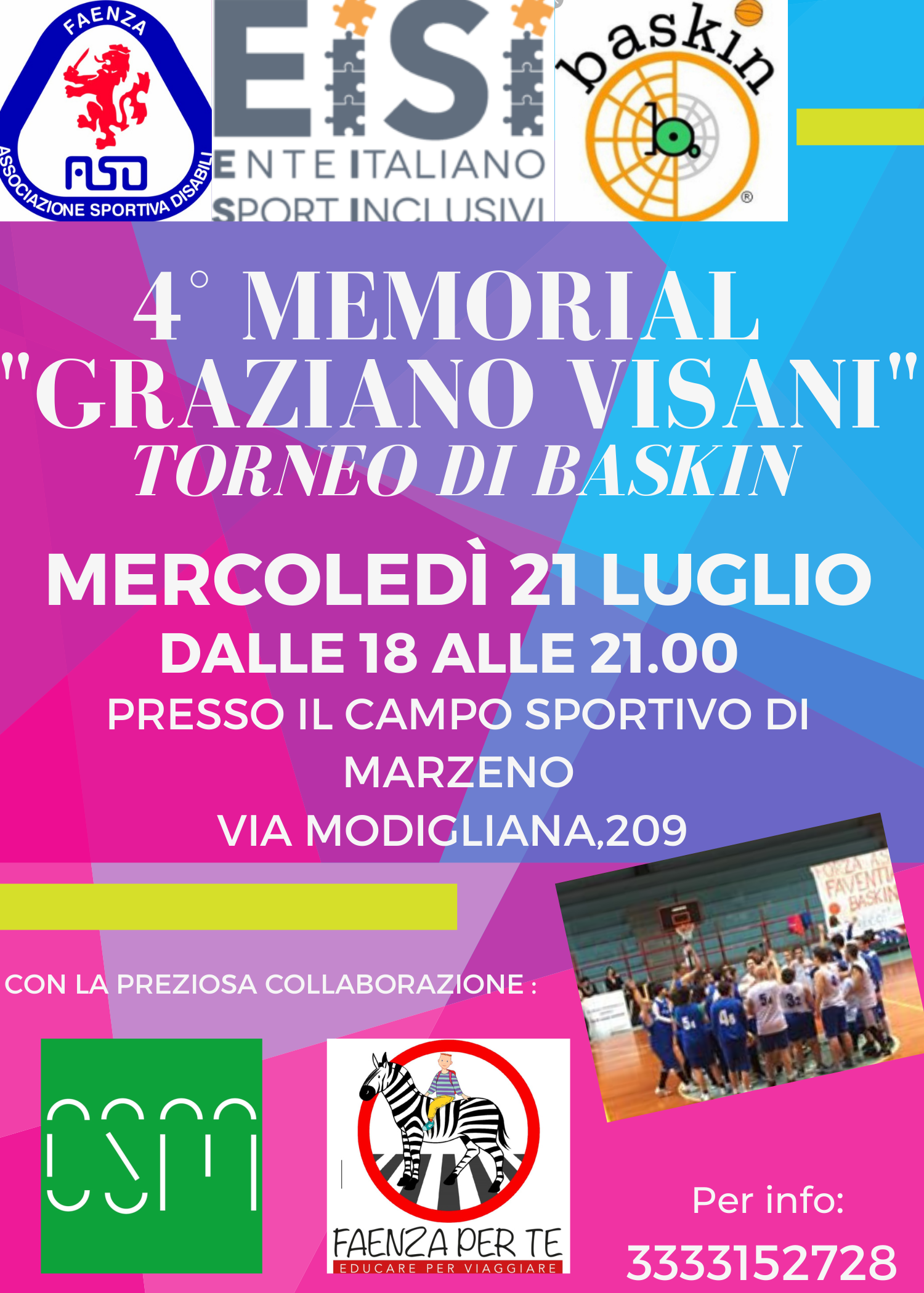 4° Memorial "Graziano Visani" (21 Luglio 2021) - Baskin Emilia Romagna